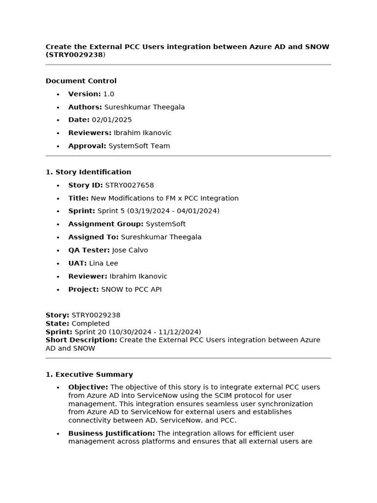 Azure AD to SNOW PCC Integration Guide | PDF | Json | Software Engineering