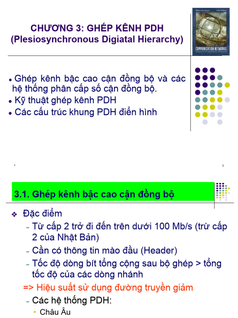 Chương 3: Ghép Kênh PDH (Plesiosynchronous Digiatal Hierarchy) | PDF