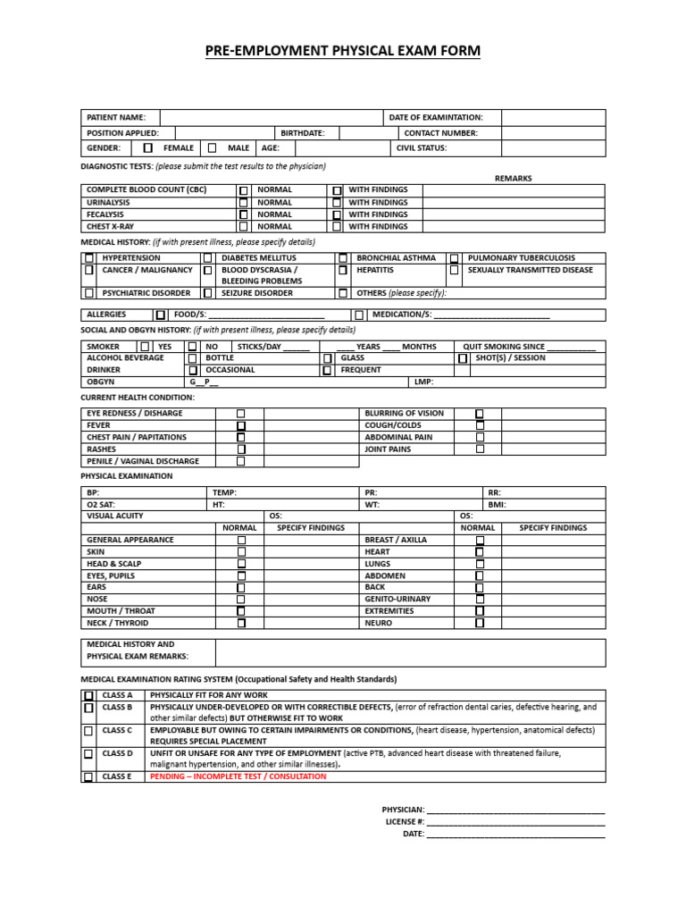 PEME Physical Exam | PDF | Physical Examination | Cancer