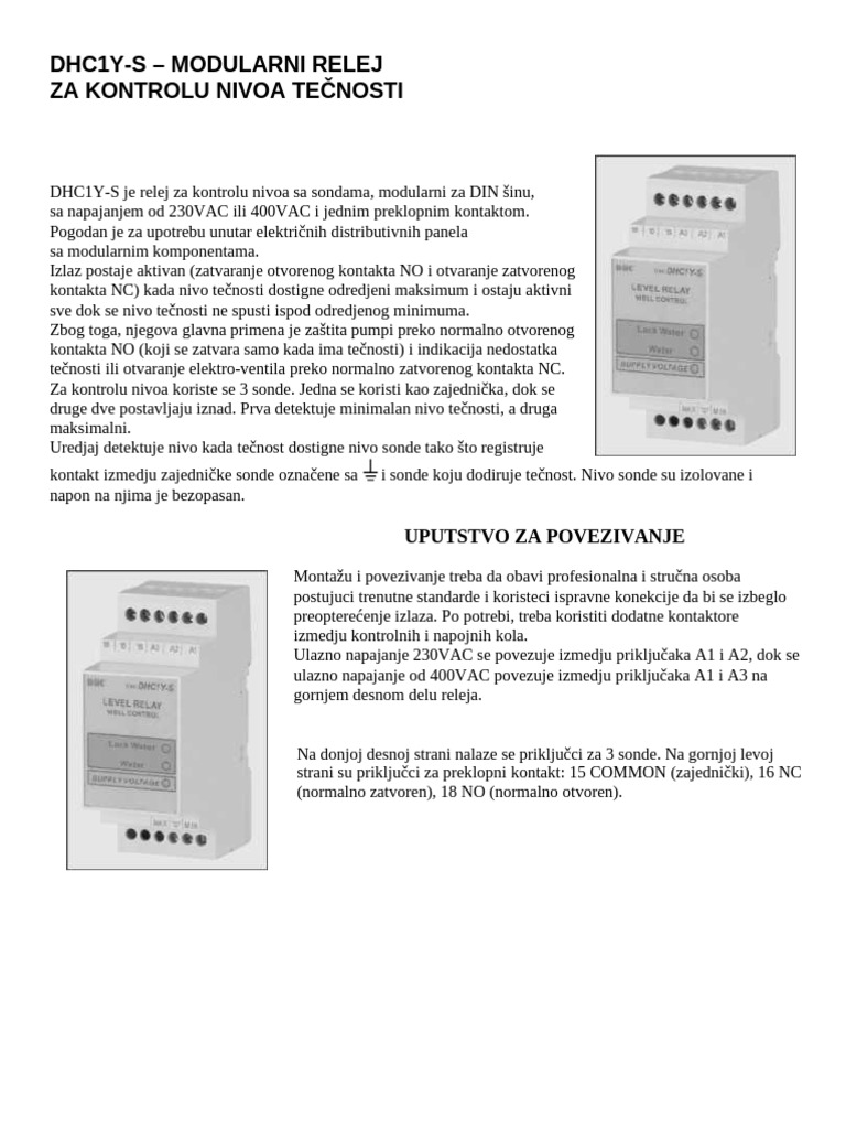 Nivostat DHC1Y S | PDF