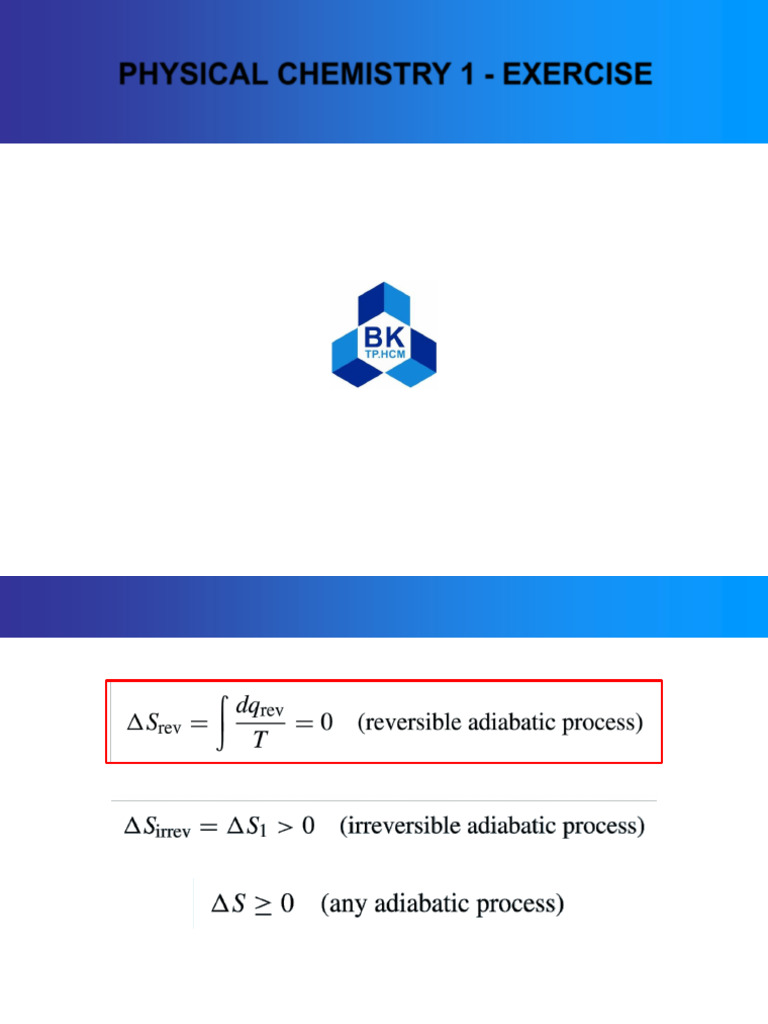 Physical Chemistry 1-Exercise-Chapter 3-4 (1) | PDF | Entropy | Heat