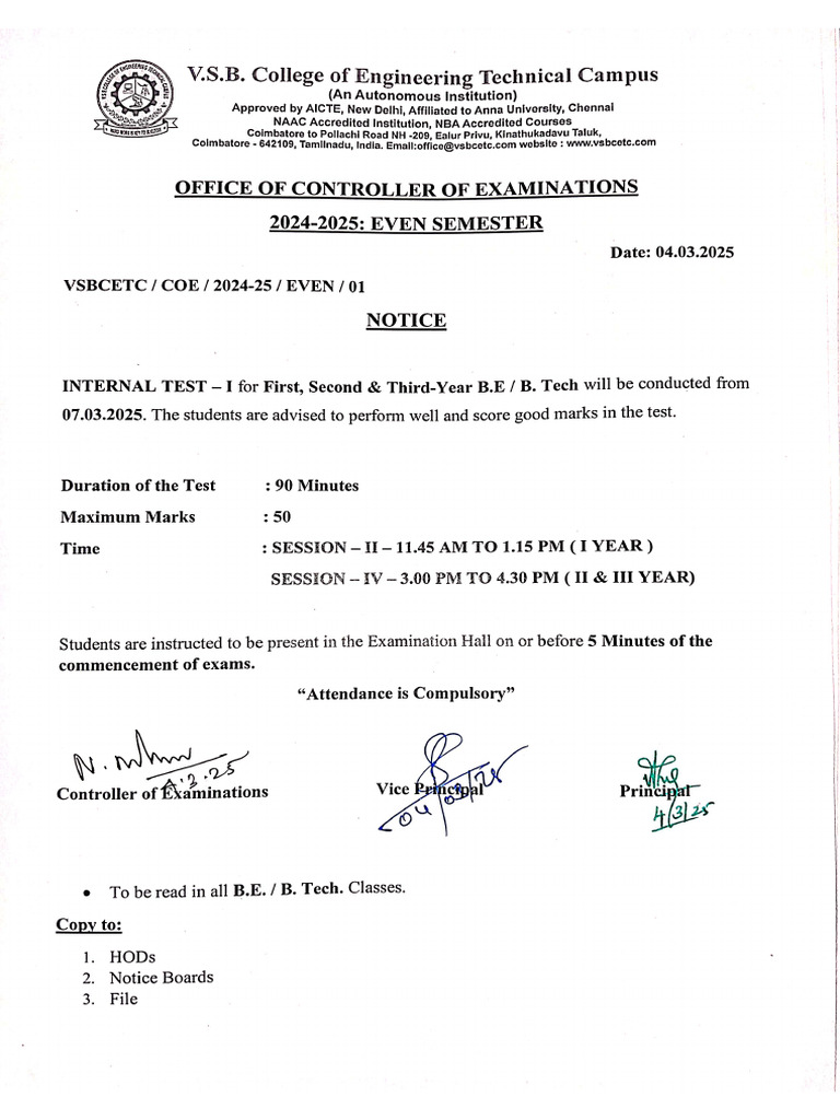Engineering Exam Timetable 2025 | PDF | Engineering | Internet Of Things