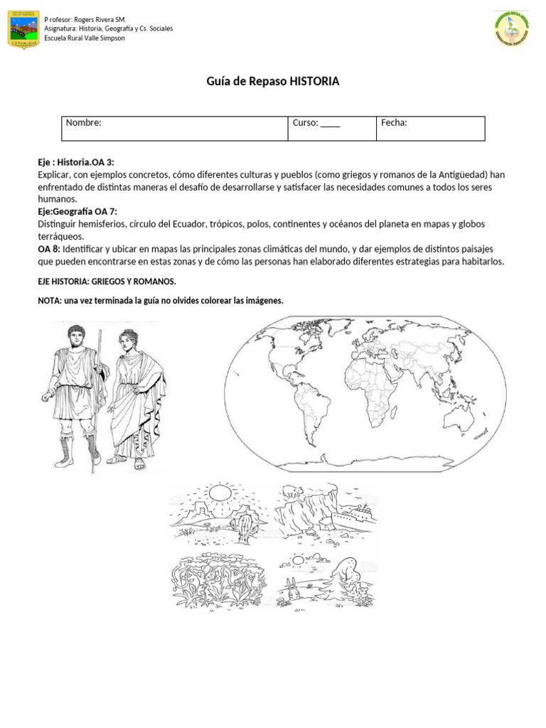 3° Historia Guía 5 Ev. Formativa | PDF | Antigua Grecia | Ecuador