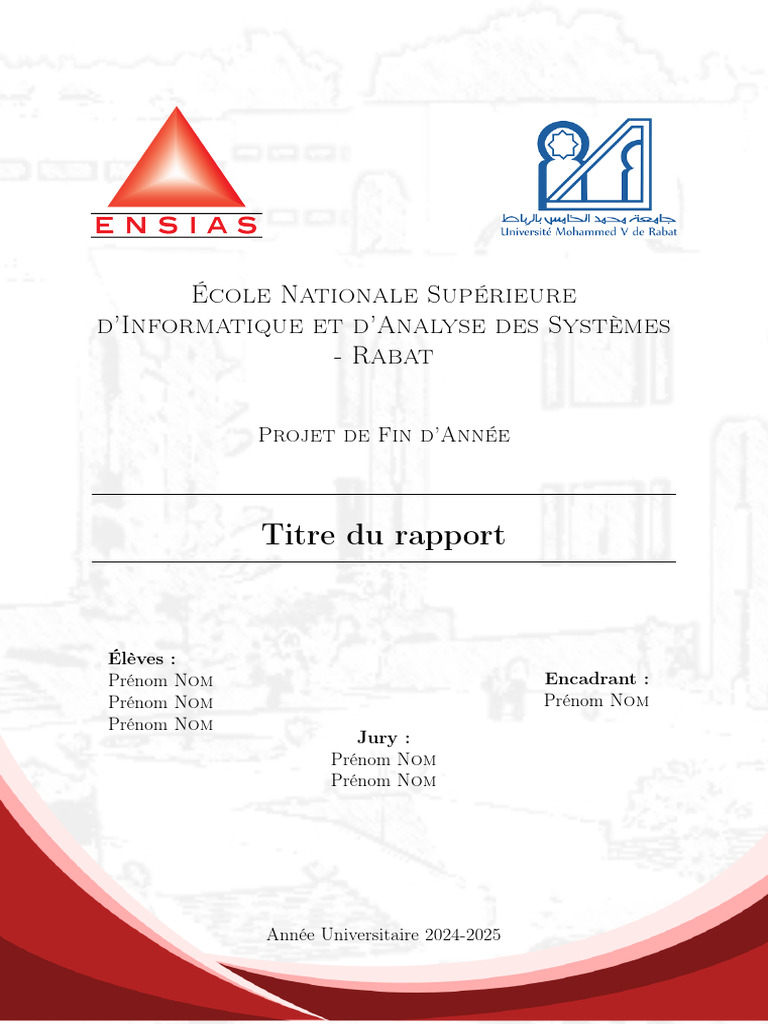 Rapport de PFE ENSIAS 2024-2025 | PDF | TeX | Informatique