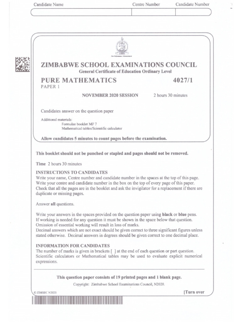 N2020_Pure_Maths_4027_01 | PDF