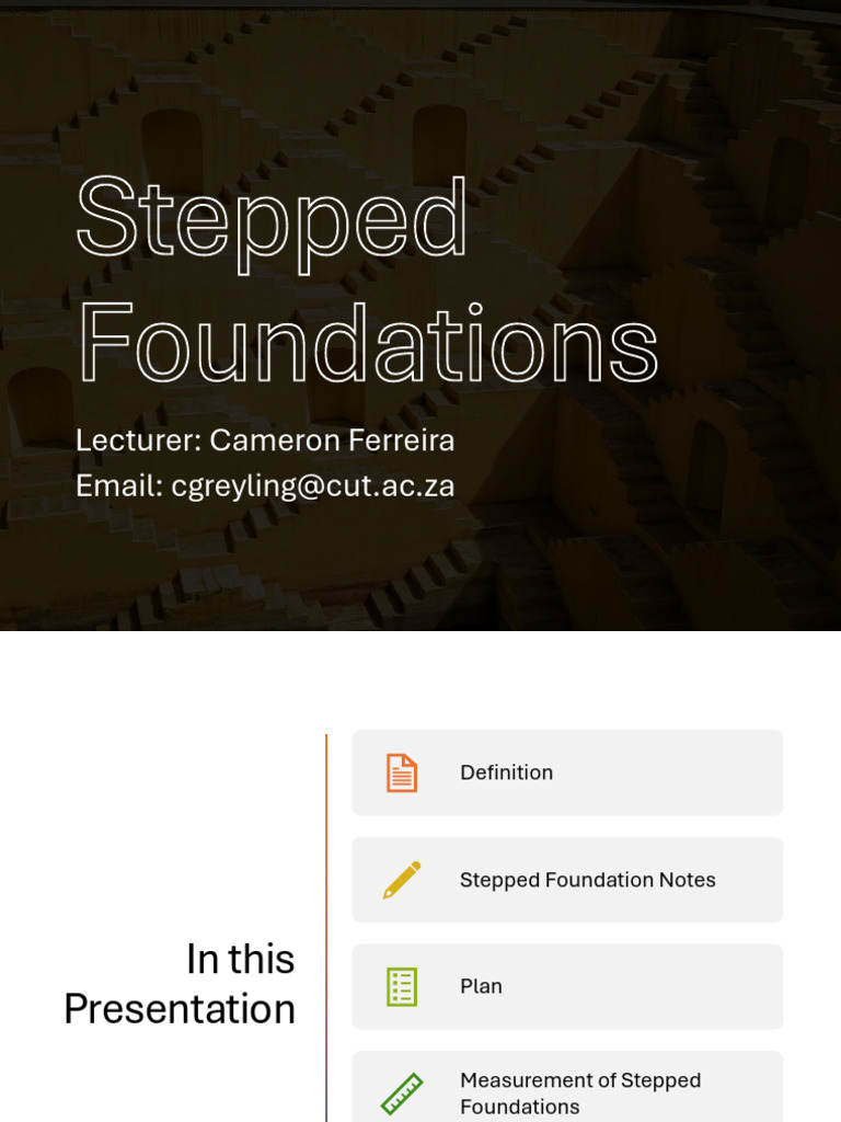 Stepped Foundation Design and Measurement | PDF | Length | Foundation ...
