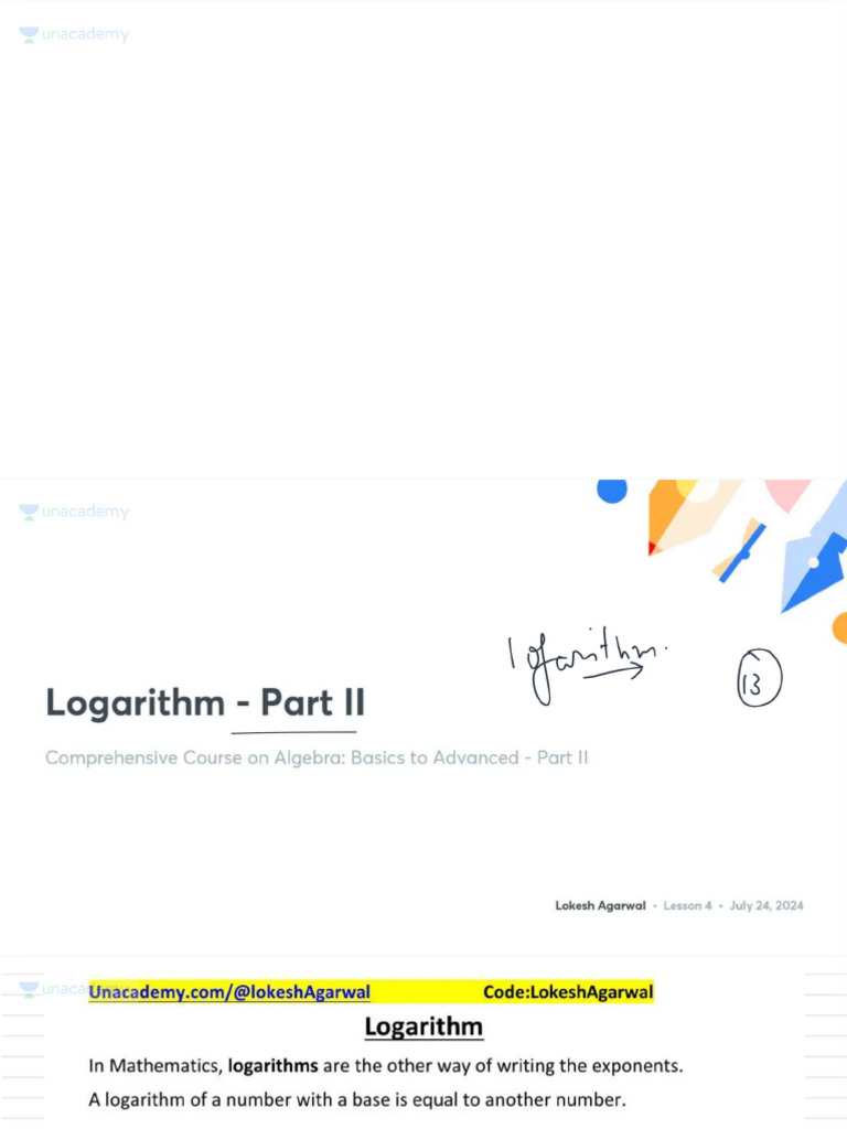 Logarithm Part II With Anno | PDF
