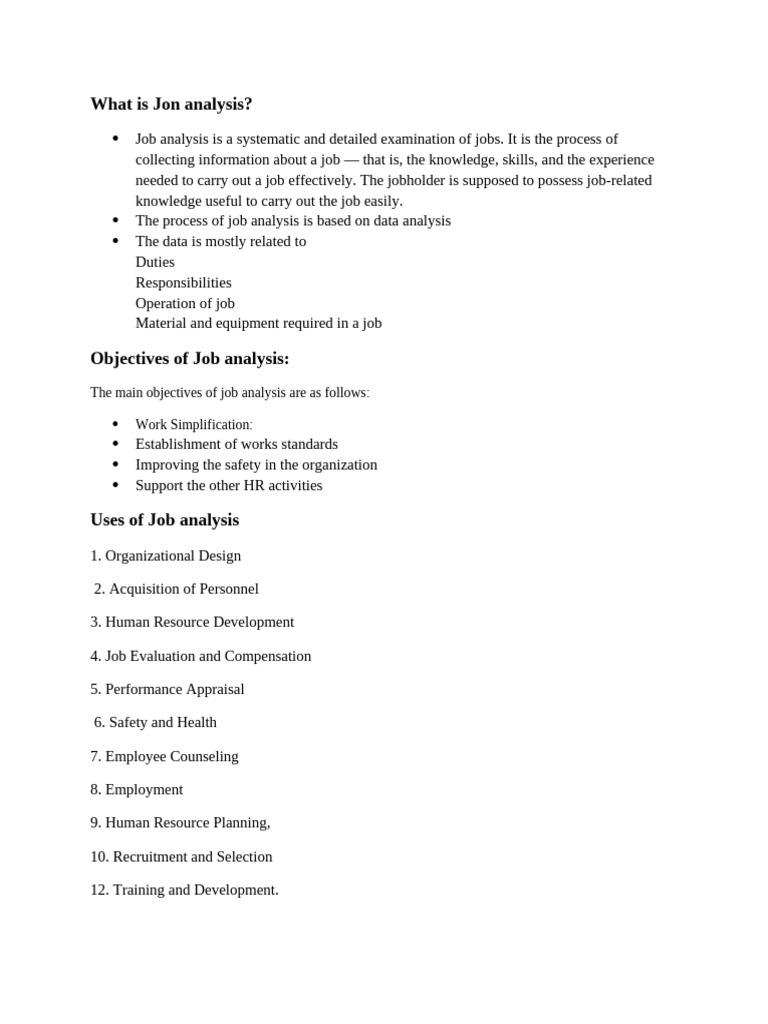 What is Jon analysis | PDF | Human Resource Management | Performance ...