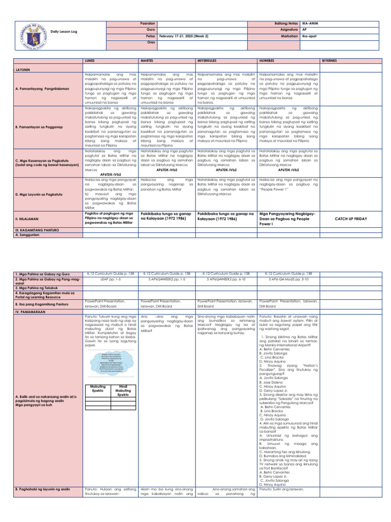 DLL_AP 6_Q4_W2 | PDF