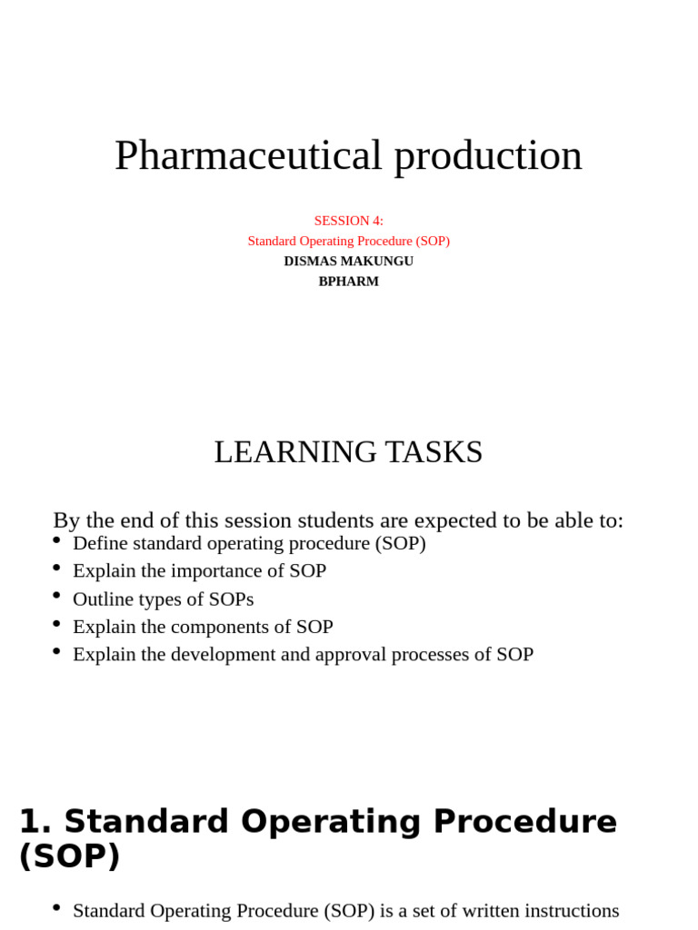 04 Standard Operating Procedure (SOP) | PDF | Verification And ...