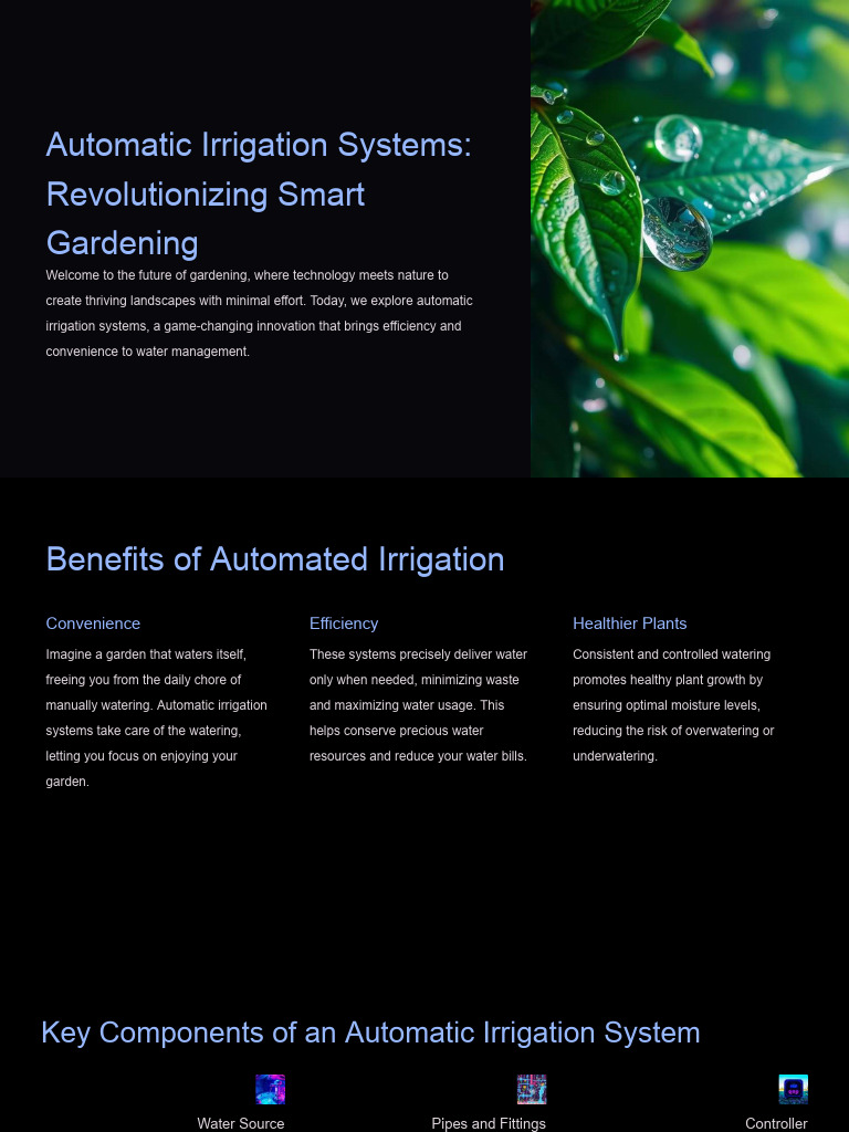 Benefits of Smart Irrigation Systems | PDF | Irrigation | Water ...