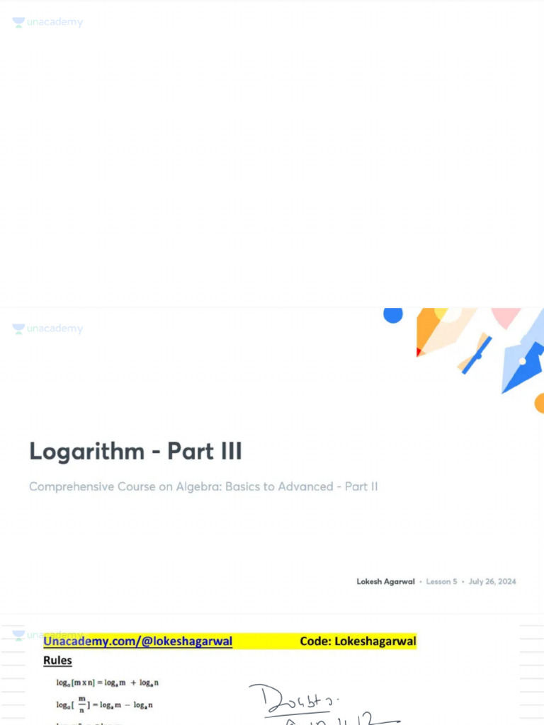Logarithm Part Iii With Ann Pdf
