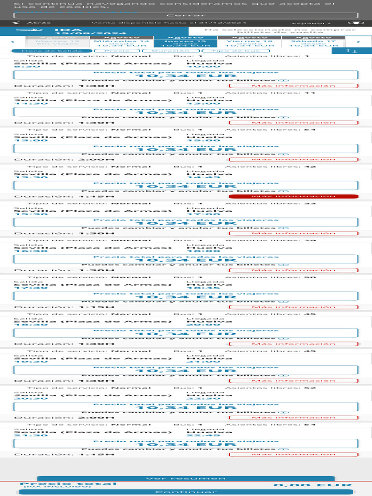 Horarios - InterBus | PDF