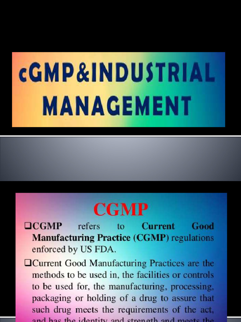 CGMP and Industrial Management | PDF
