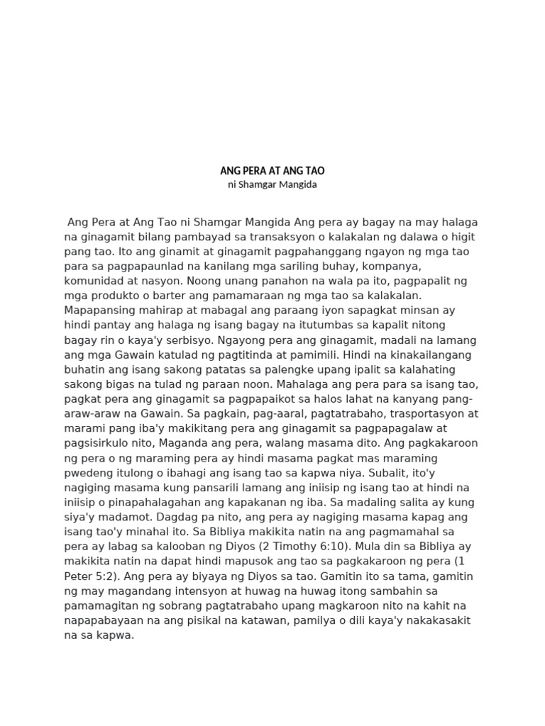 Pagsusuri Sanaysay | PDF