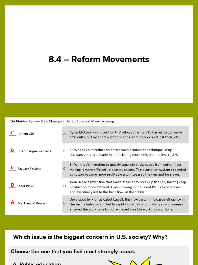 19th Century U.S. Reform Movements | PDF