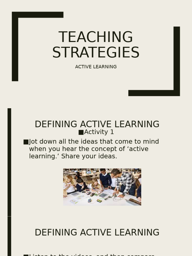 ESS4203 Lecture 1b Teaching Strategies Active Learning | PDF | Learning ...