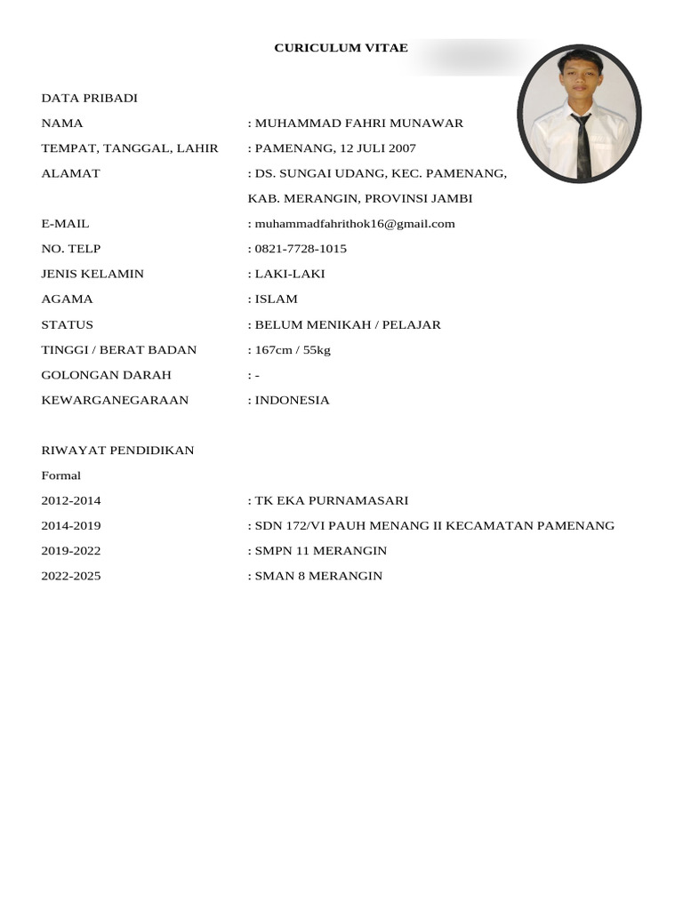 CURICULUM VITAE FAHRI | PDF