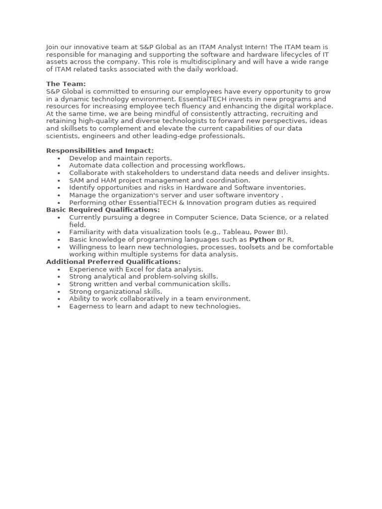 ITAM Analyst Role | PDF