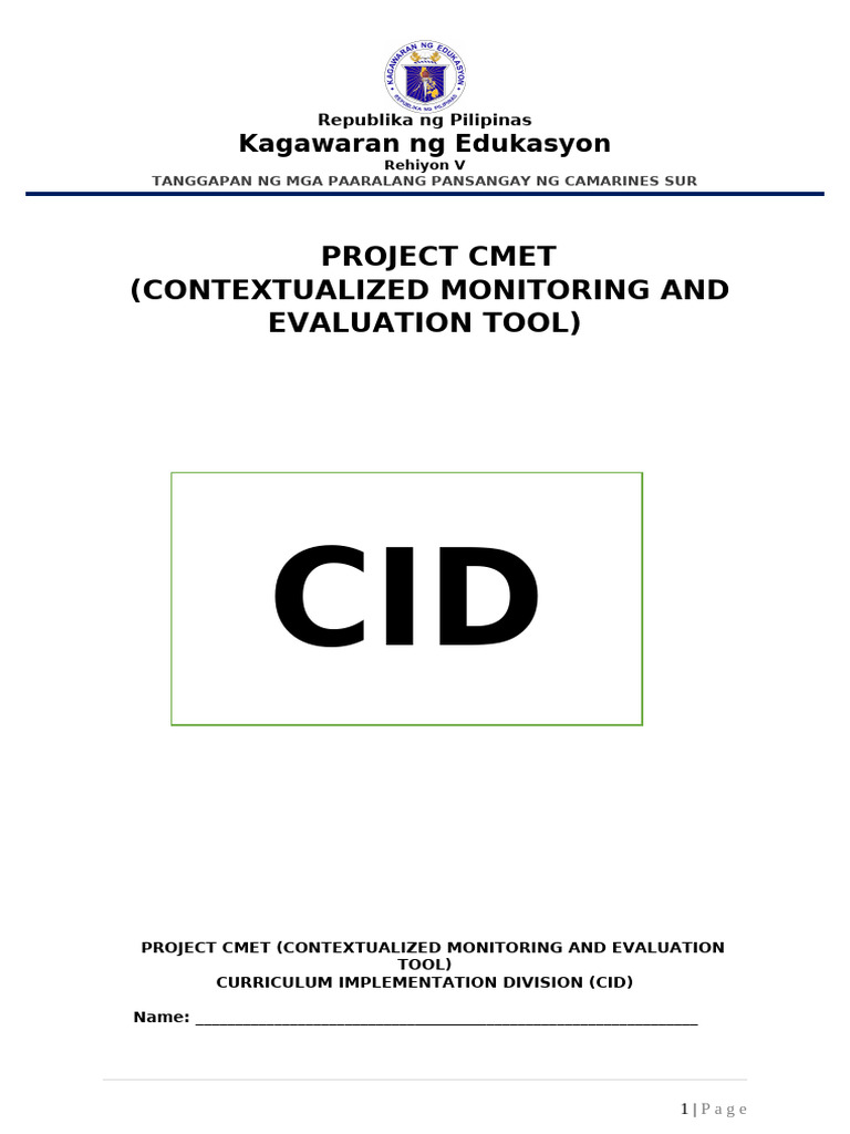 Contextualized M&E Tool-SGOD | PDF | Educational Technology ...