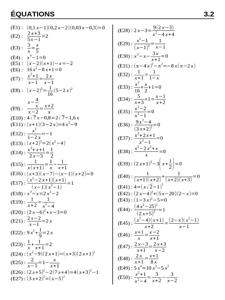 2 Equations Exos | PDF