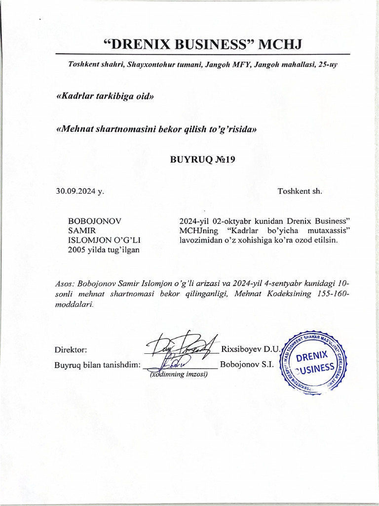 Drenix Business MCHJ 2 | PDF