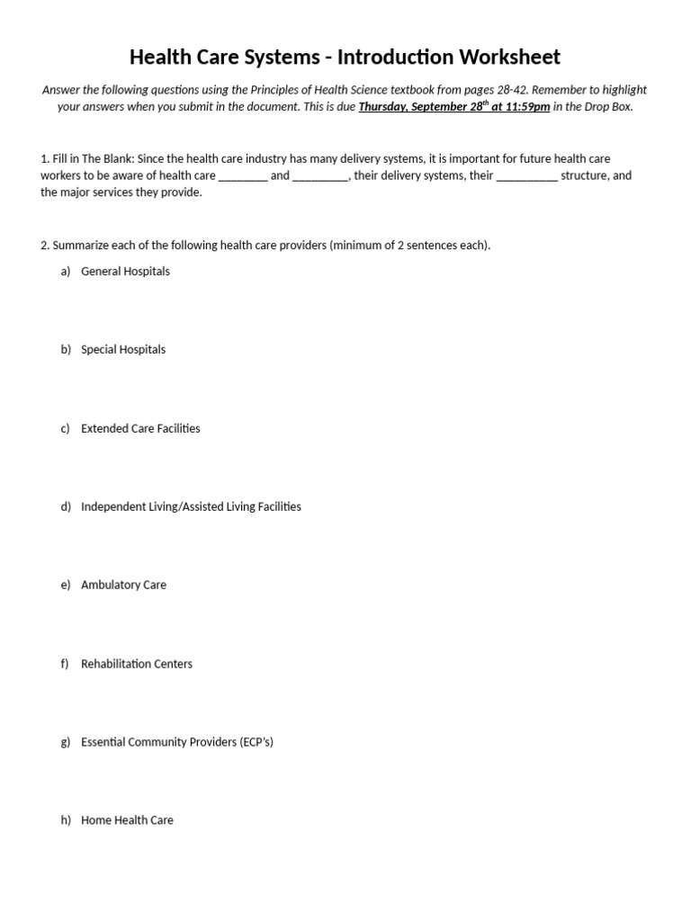 Health+Care+Systems+Worksheet | PDF