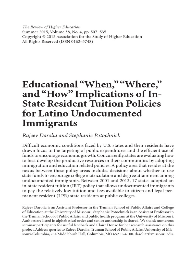 Educational When, Where, A | PDF | Current Population Survey | Immigration