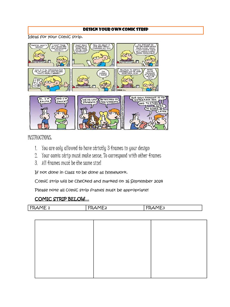 Create Your Own Comic Strip Guide | PDF