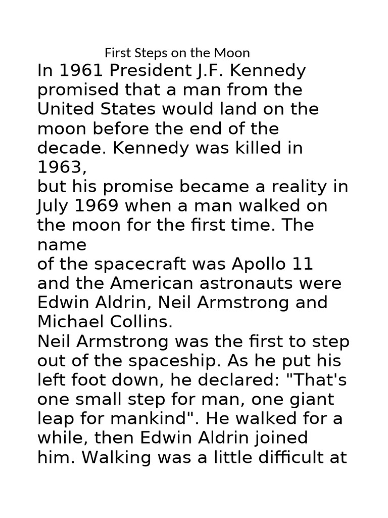 First Steps On The Moon | PDF