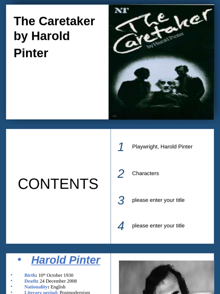 Caretaker by Harold Pinter | PDF | Entertainment | Theatre