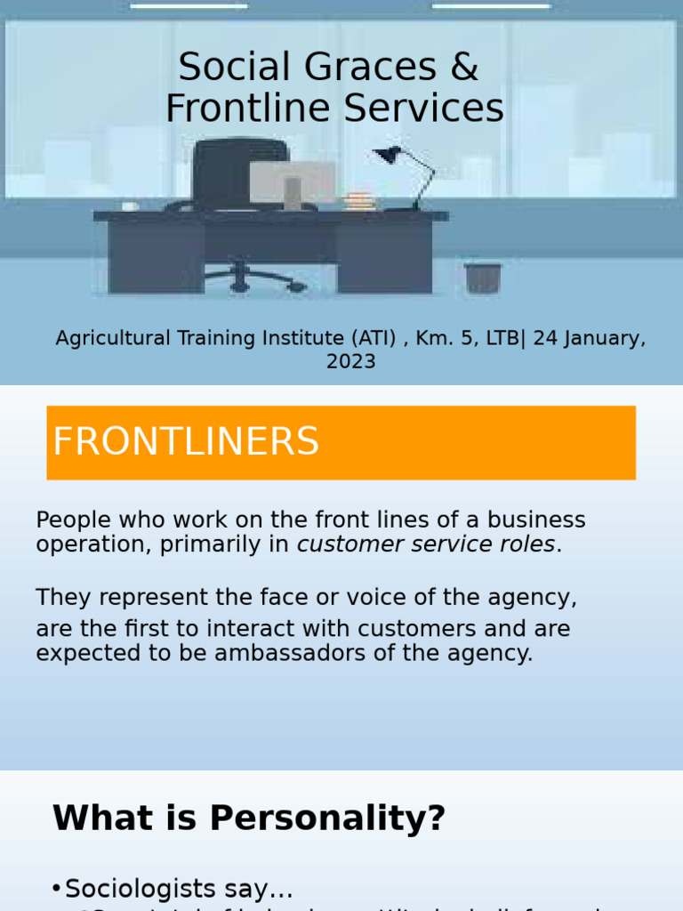 Social Graces Frontline Services ATI | PDF | Etiquette | Behavioural ...