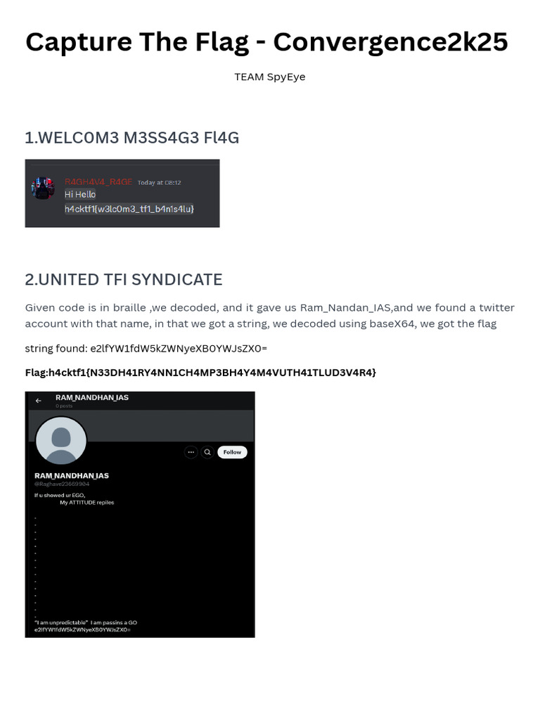 CTF 25: Capture The Flag Solutions | PDF | Encryption | Cyberwarfare