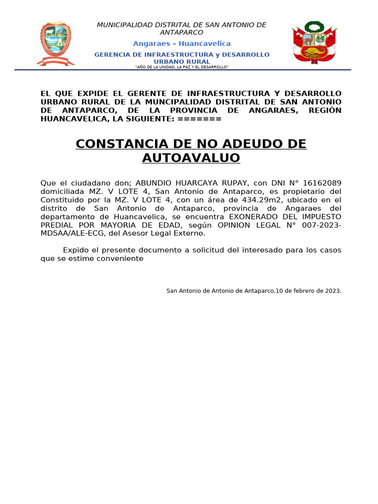 Modelo de Constancia | PDF