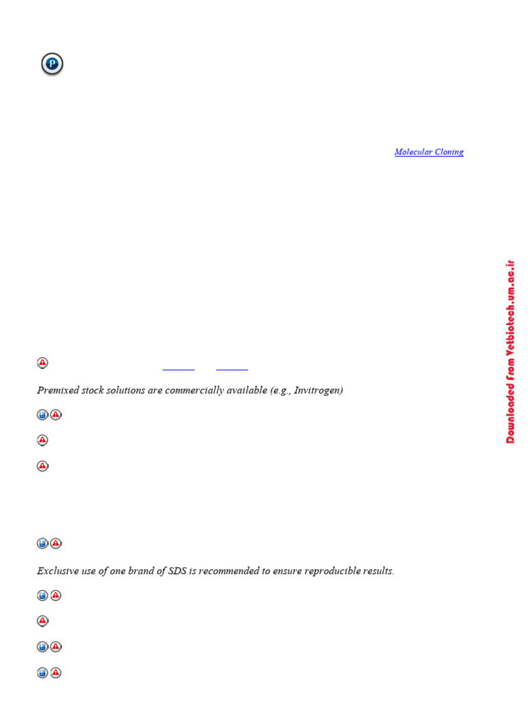 SDS-PAGE Electrophoresis Protocol | PDF | Gel Electrophoresis | Sodium ...