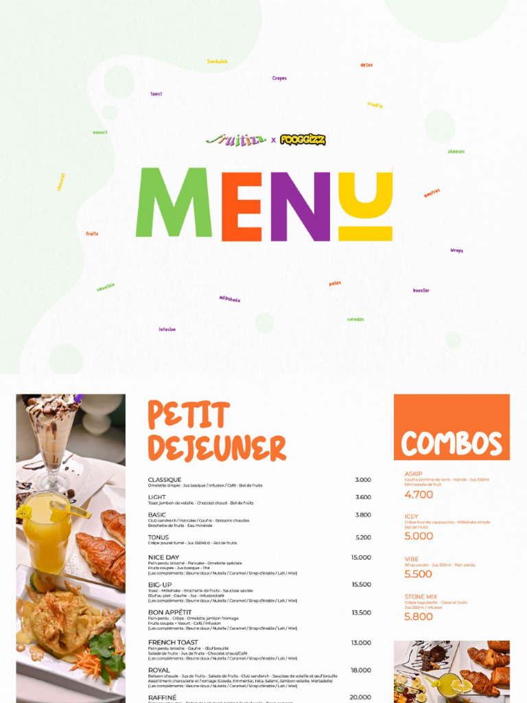 Menu Fruitizz | PDF