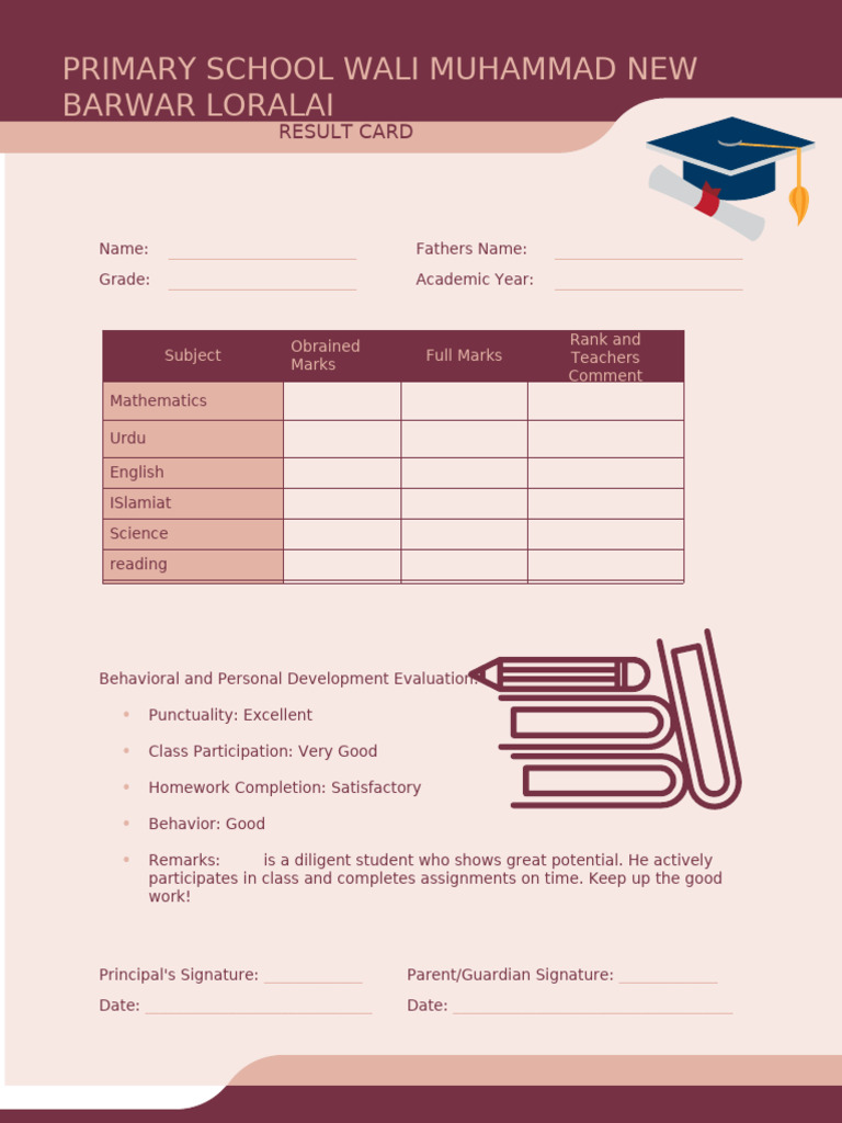 Standard-Academic-Report-Card zabi | PDF