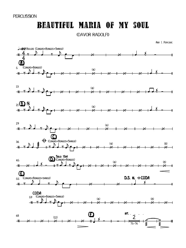 Beautiful Maria Percussion | PDF