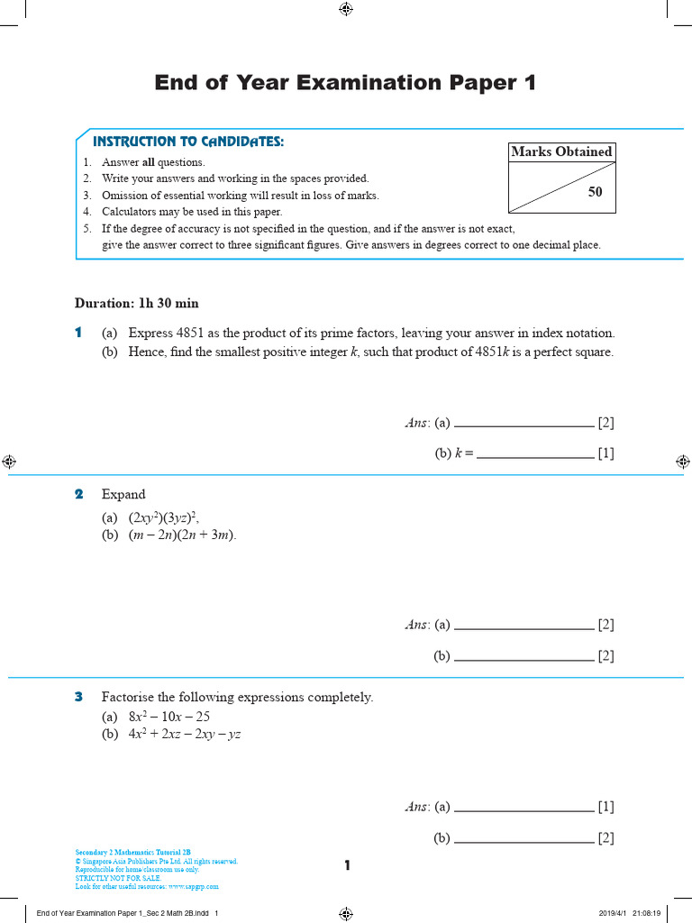 Math For Grade 8 (2) - End Year Exam | PDF | Sphere | Mathematics