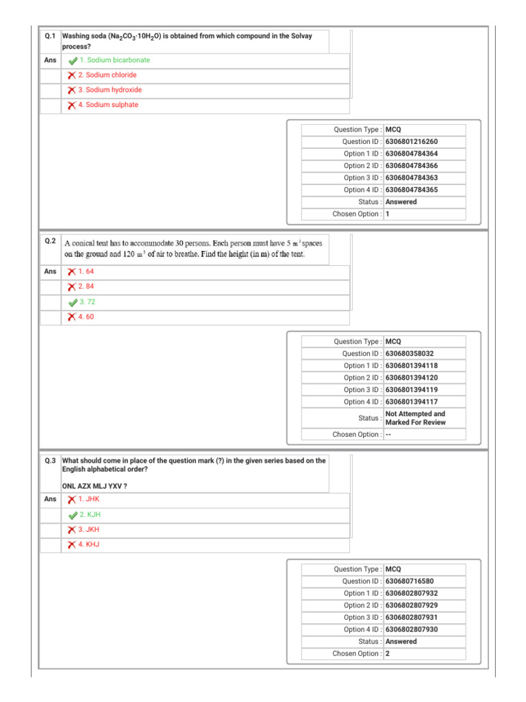 RRB JE Answer Key | PDF | Sodium Carbonate | Materials