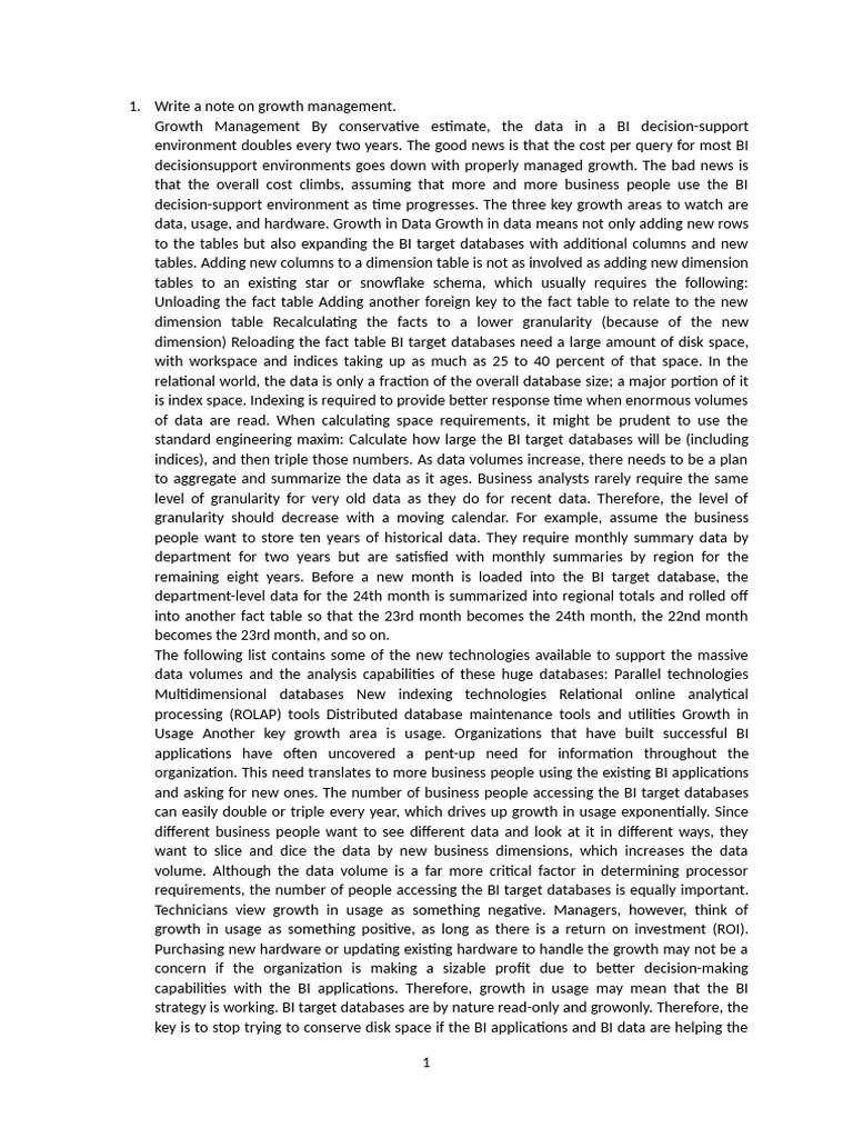 Business Intelligence Notes | PDF | Databases | Metadata