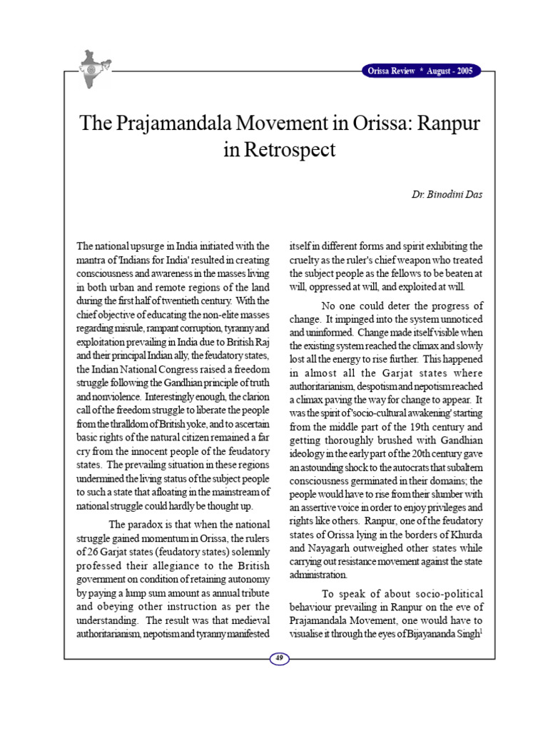 The Prajamandal Movement in Orissa | PDF | Mahatma Gandhi