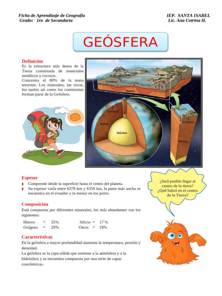 Estructura de la Geósfera Terrestre | PDF | Tierra | Núcleo planetario
