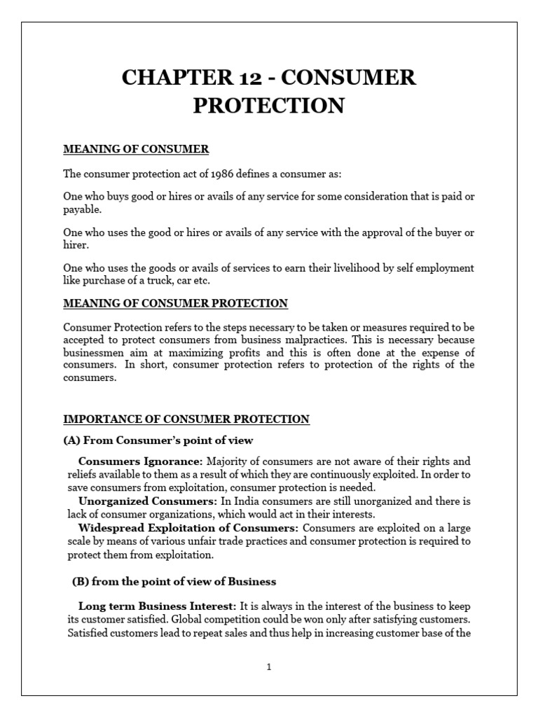 Consumer Protection: Rights and Responsibilities | PDF | Consumer ...