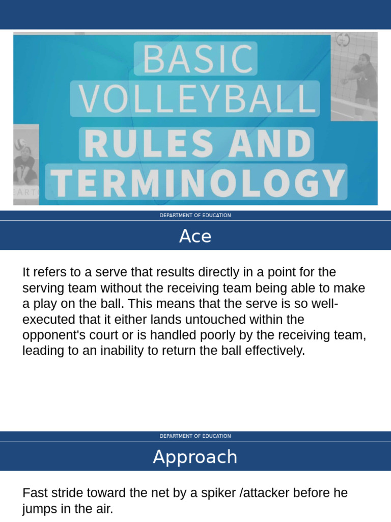 Volleyball Terminology and Techniques Guide | PDF | Volleyball | Ball Games