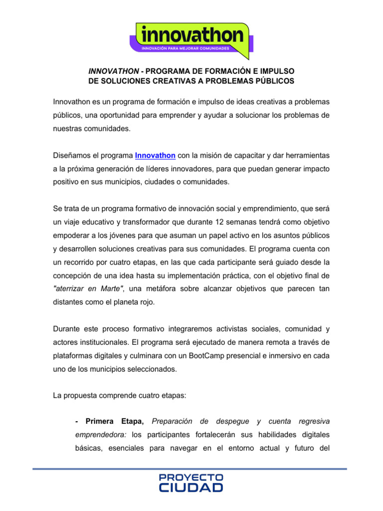 ¿Qué Es El Innovathon | PDF | Iniciativa empresarial