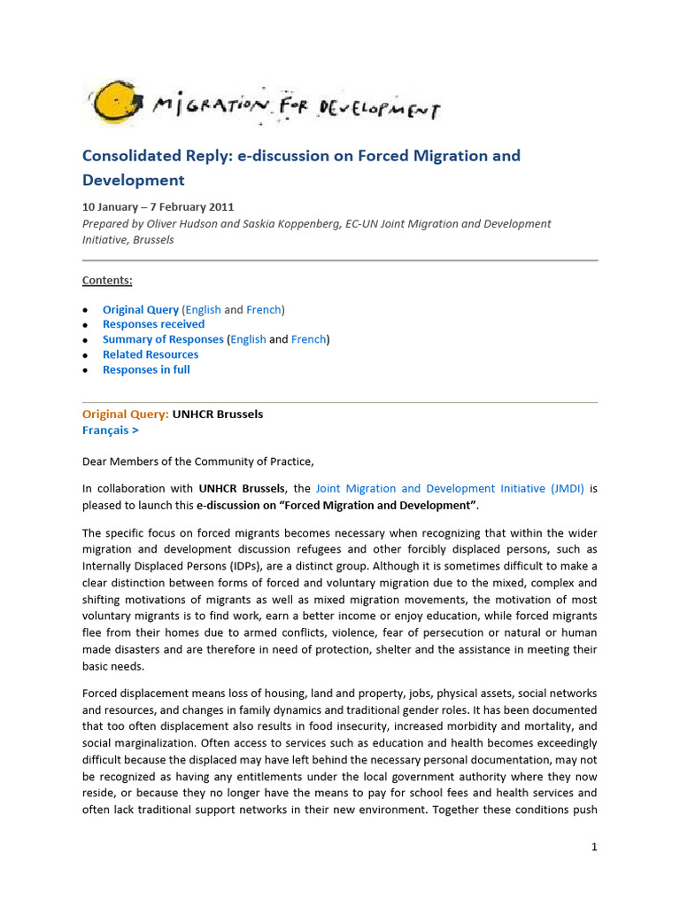Forced Migration and Development Insights | PDF | Refugee | Human Migration