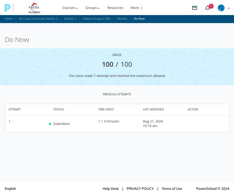 Do Now Schoology | PDF