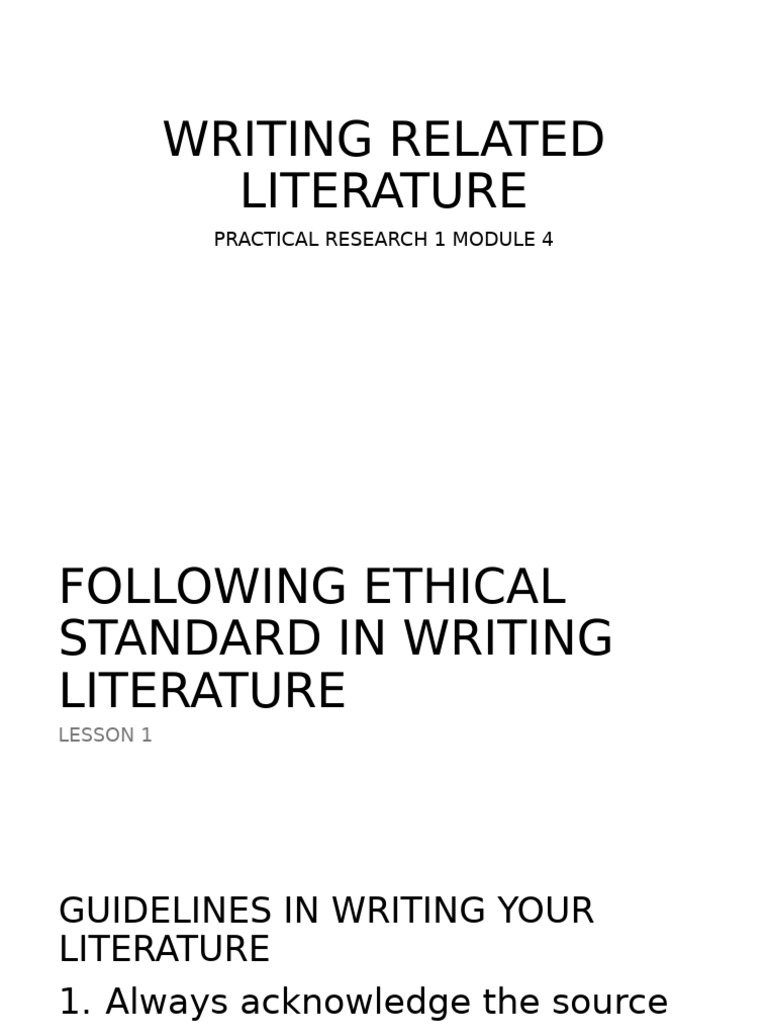 5-Writing Related Literature | PDF | Plagiarism