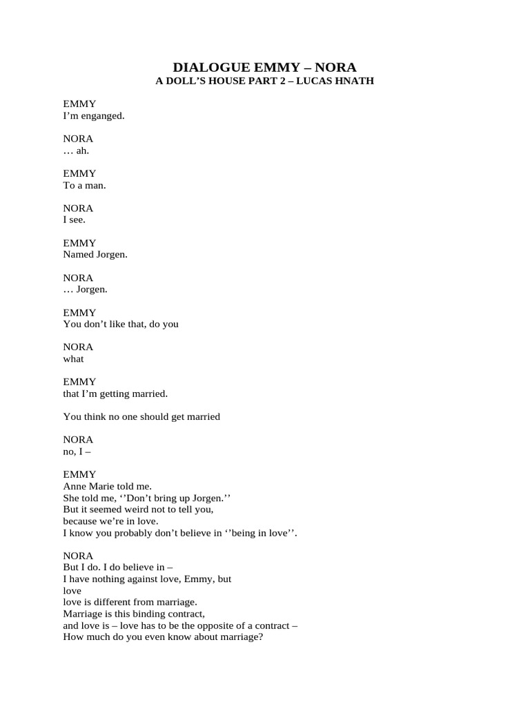 Emmy - Nora (Doll's House PT 2) | PDF